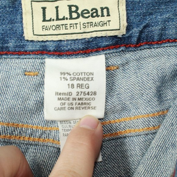 L.L. Bean | Jeans | Ll Bean 912 Blue Washed Favorite Fit Straightleg Denim Jeans Size 18 | Poshmark